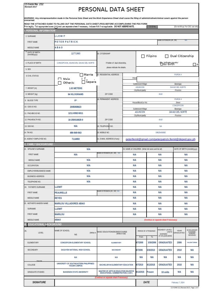 Pds 2024 Llemit Peter Patrick | PDF