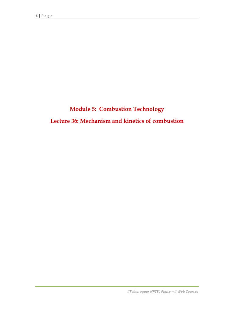 Combustion Kinetics and Mechanisms | PDF | Reaction Rate | Chemical ...