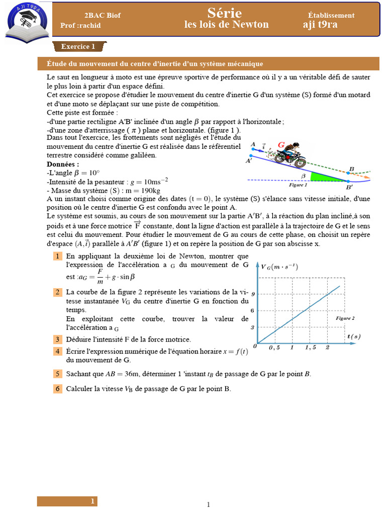 Étude du mouvement de systèmes mécaniques | PDF | Accélération | Lois ...