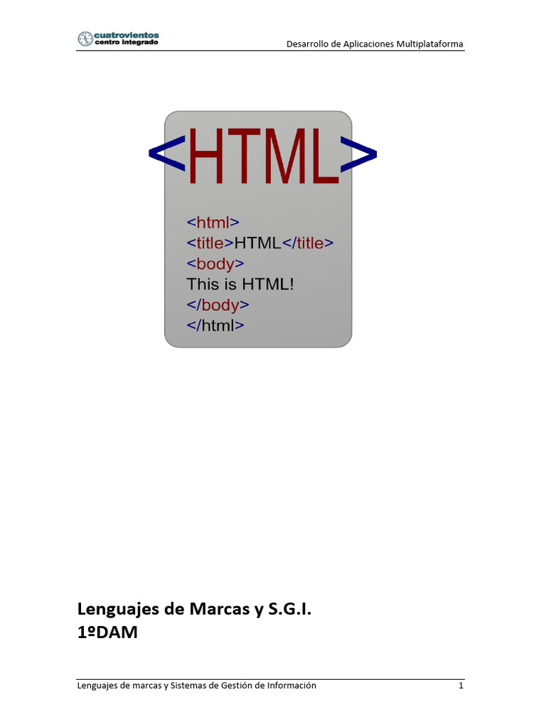 Apuntes Lenguajes de Marcas y SGI | PDF | HTML | Lenguaje de marcado