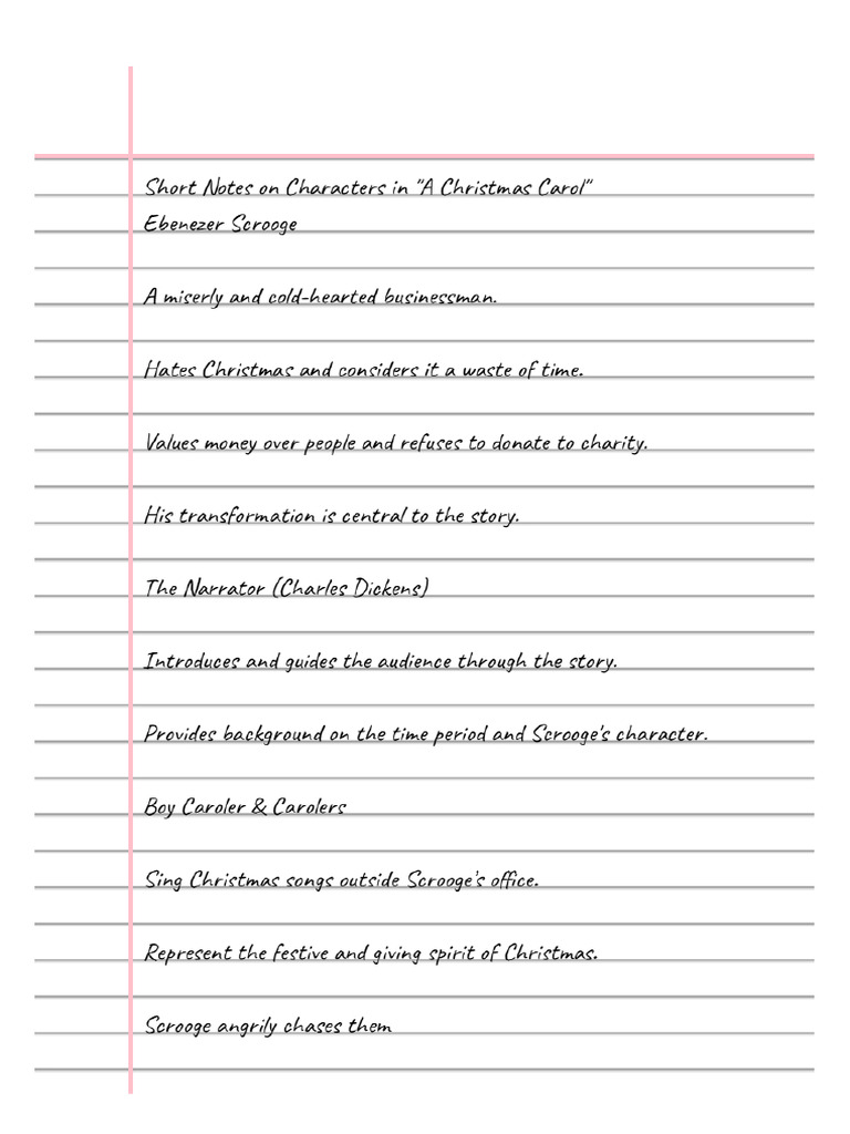 Christmas Carol Notes | PDF