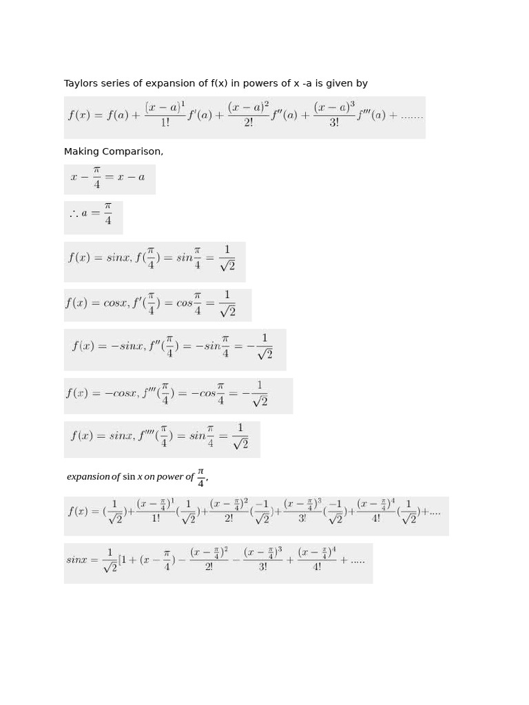 Taylor Series | PDF