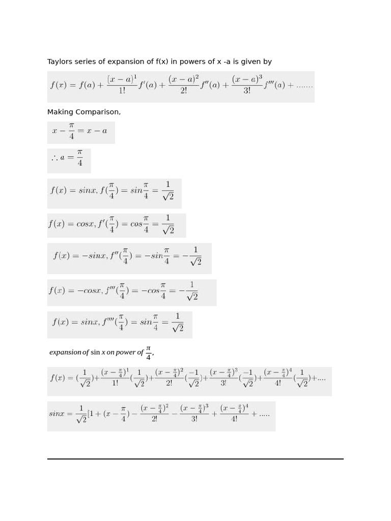 Taylor Series and Maclaurin's Series | PDF