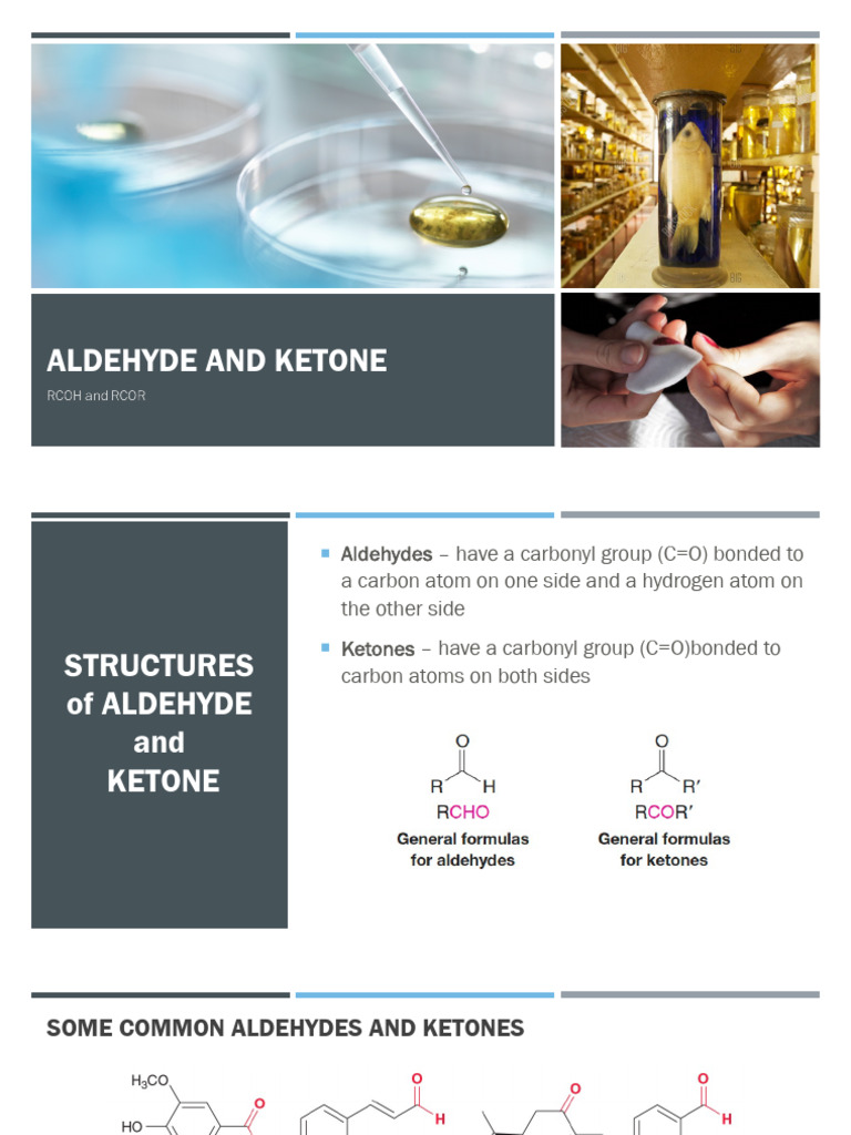Aldehyde and Ketone Structures Overview | PDF | Ketone | Aldehyde