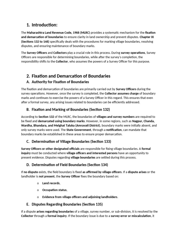 Maharashtra Land Revenue Boundary Rules | PDF | Lawsuit | Public Law
