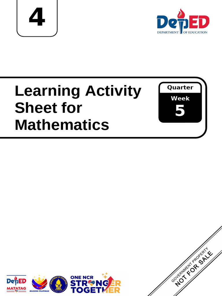 WS G4 Mathematics Q1 Wk5 | PDF | Copyright | Metro Manila