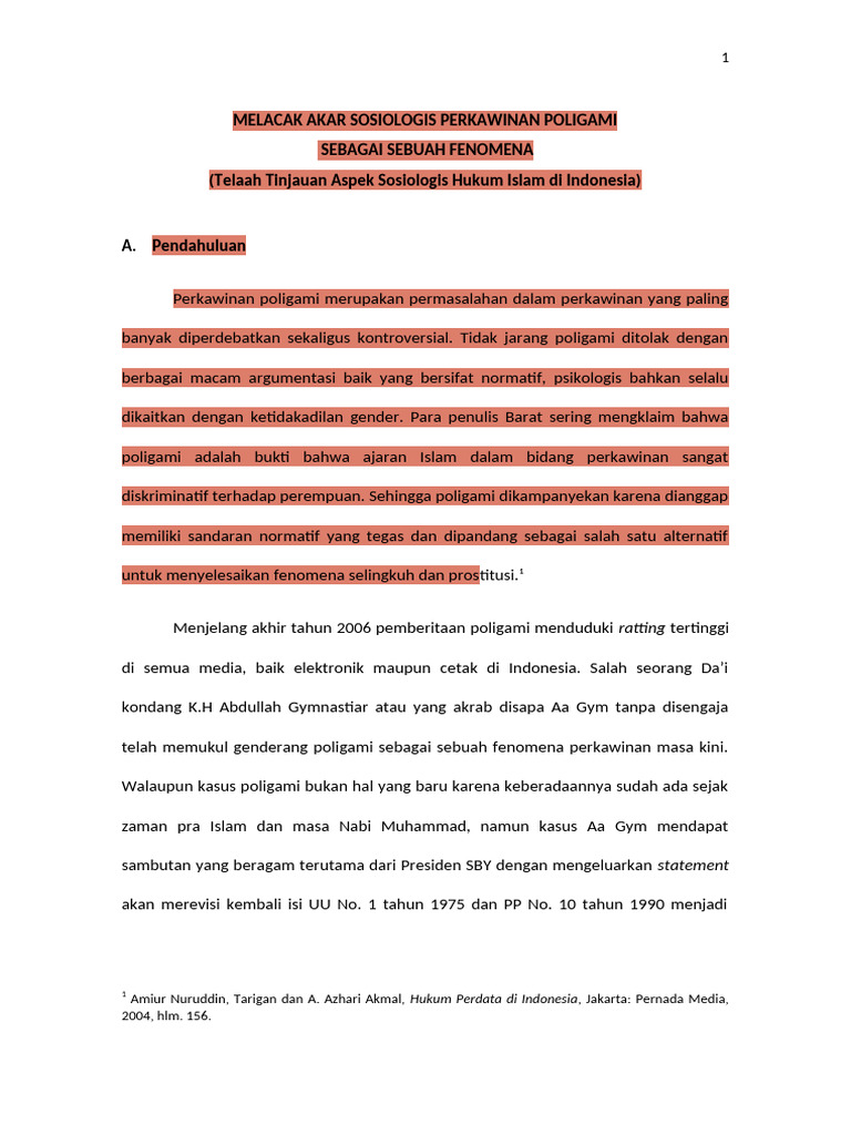 FENOMENA PRAKTIK POLIGAMI | PDF