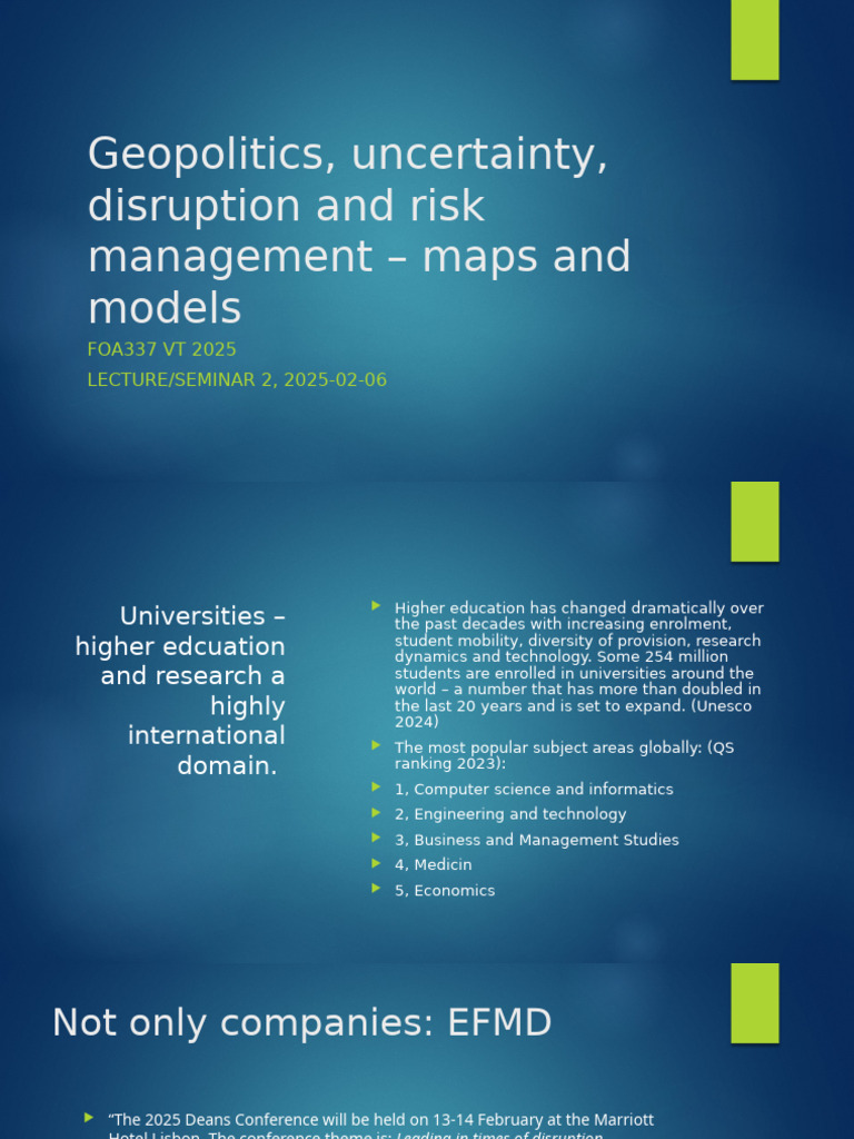 Geopolitics Disruption and Risk Management - Class Lecture | PDF ...