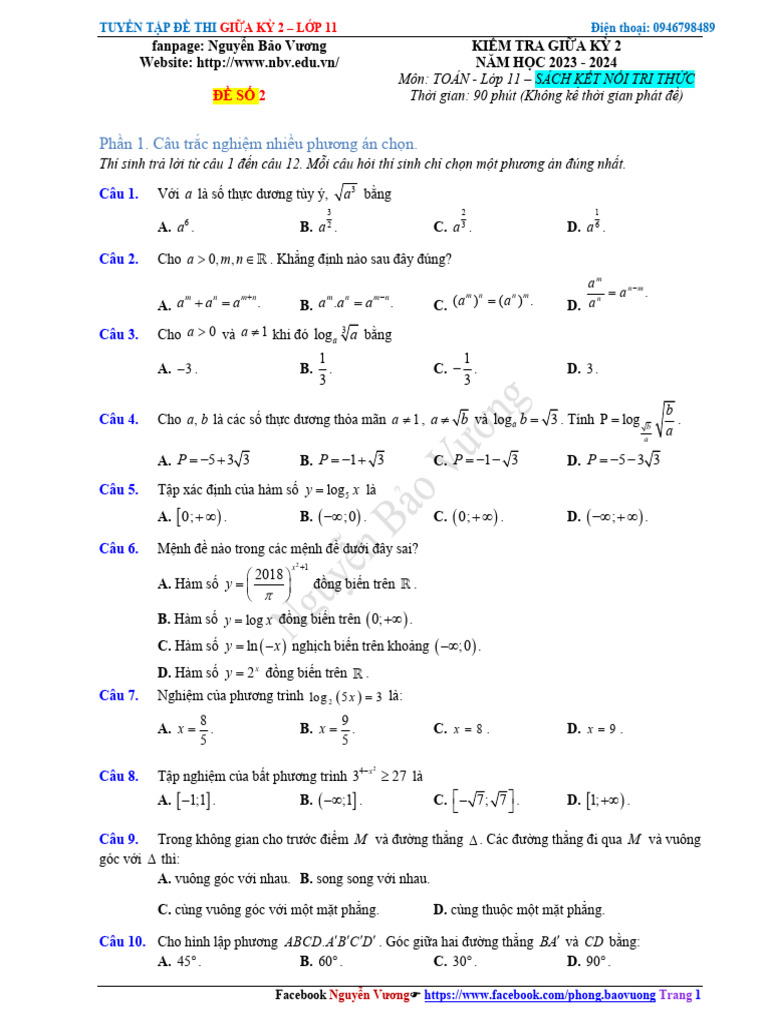 ĐỀ 2 - GK2 - KNTT 11 | PDF