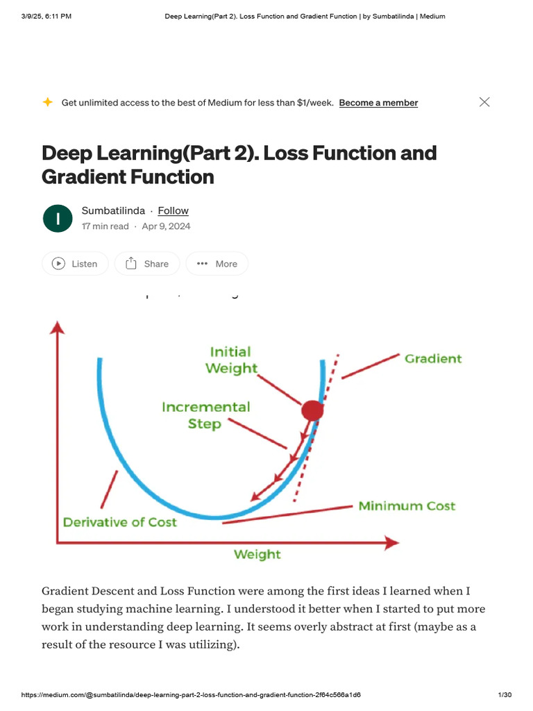 Deep Learning (Part 2) - Loss Function and Gradient Function - by ...
