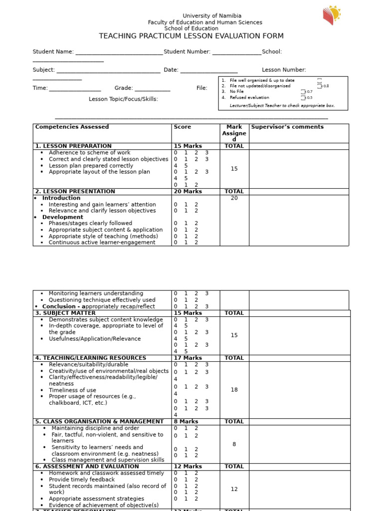 Form 9. Lesson Evaluation 2025 | PDF | Lesson Plan | Learning