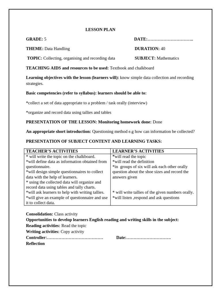 Lesson Plans Math G.5-7 | PDF | Lesson Plan | Learning