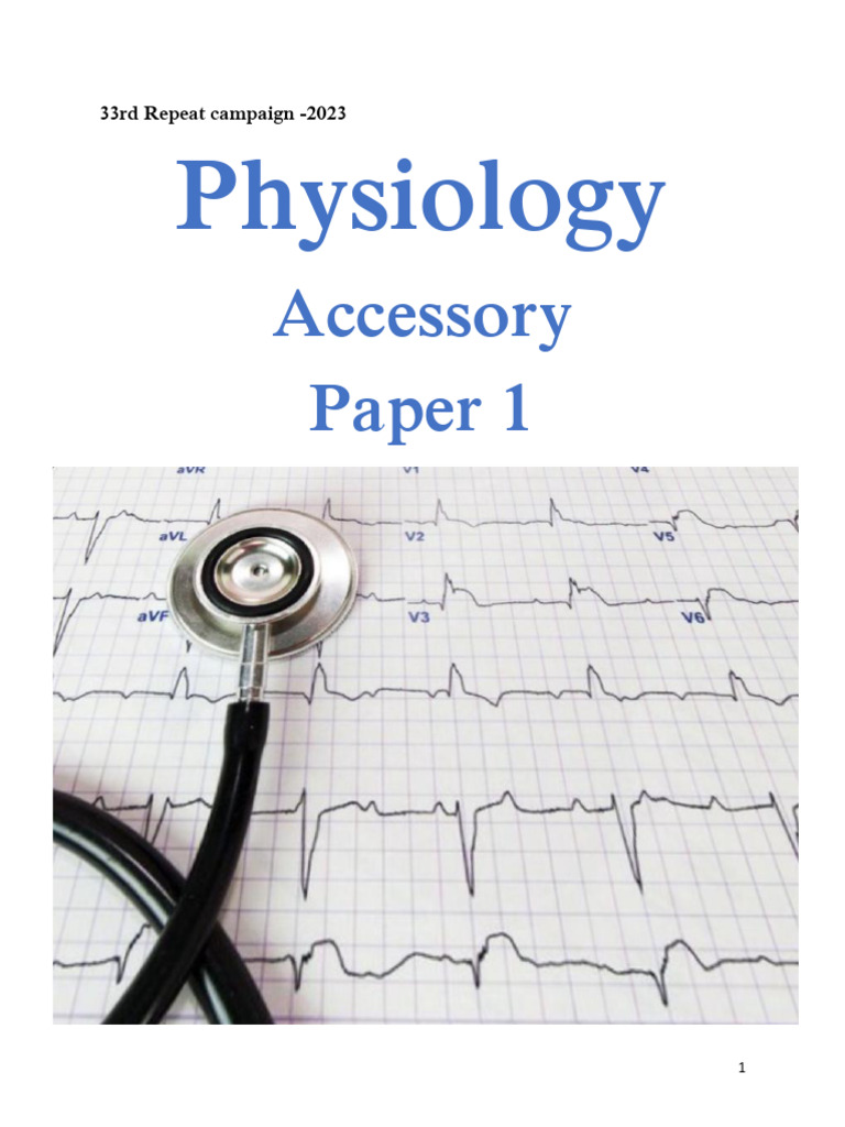 Physio Accessory Paper 1- CVS | PDF | Blood Pressure | Heart