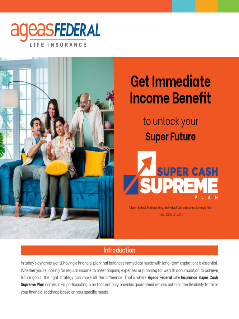 Ageas Federal Super Cash Supreme Plan | PDF | Insurance | Life Insurance