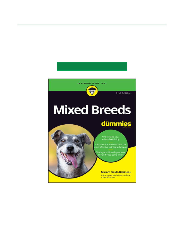 Expert Pick Mixed Breeds For Dummies 2nd Edition Digital Download | PDF