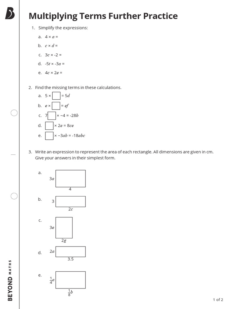 Multiplying Terms - FP | PDF