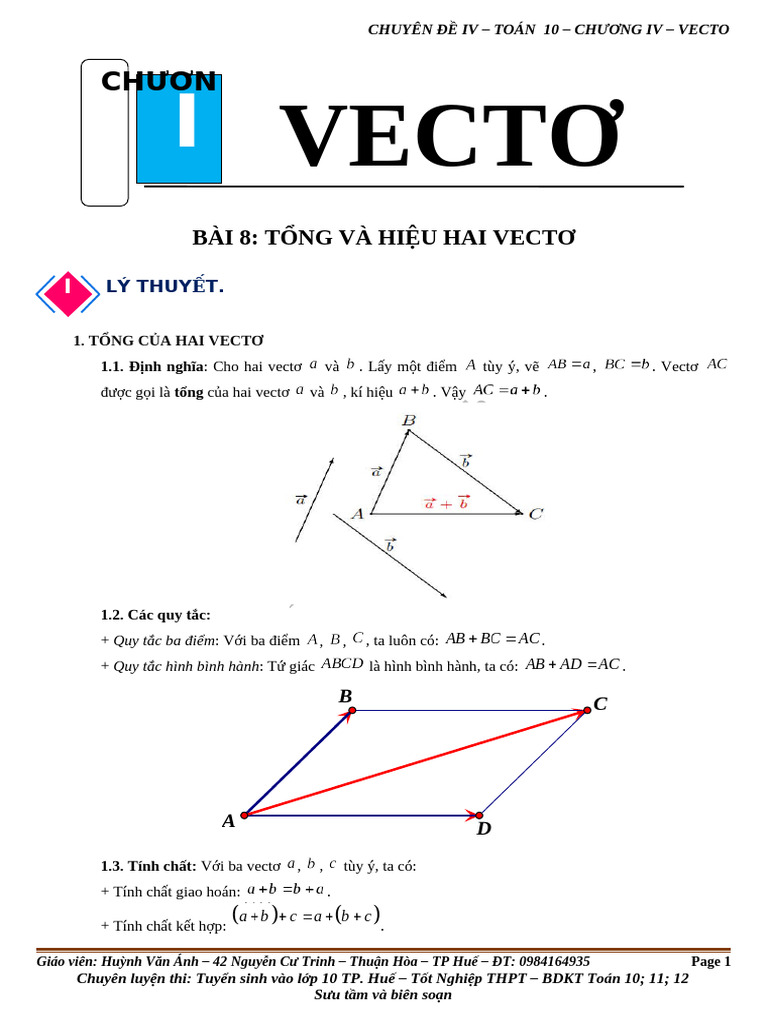 004.08.1 Toan-10 B8 C4 Tong-Hieu-Vecto HDG | PDF