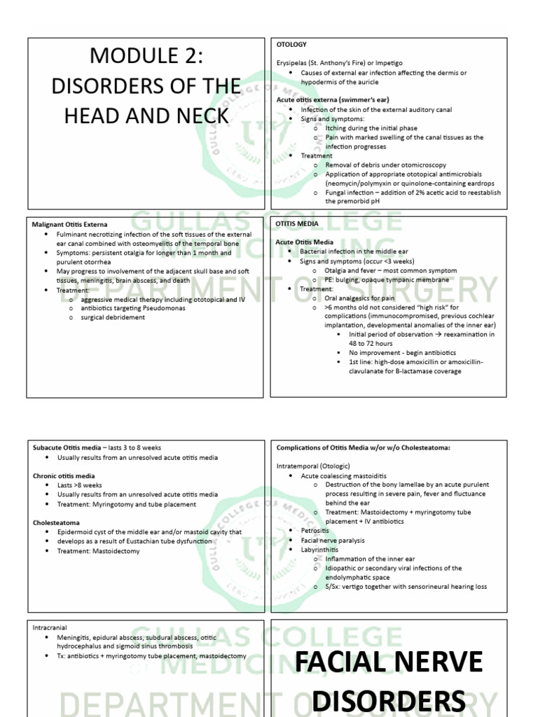 Head and Neck Disorders Overview | PDF | Larynx | Diseases And Disorders