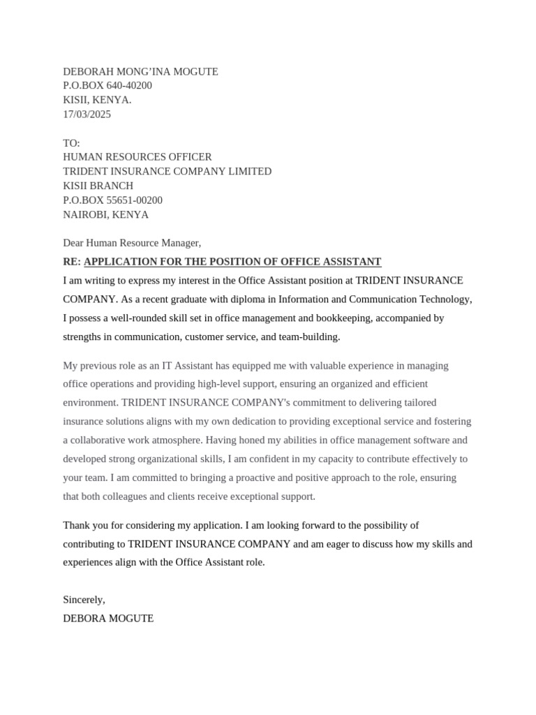 Deb Cover Letter | PDF