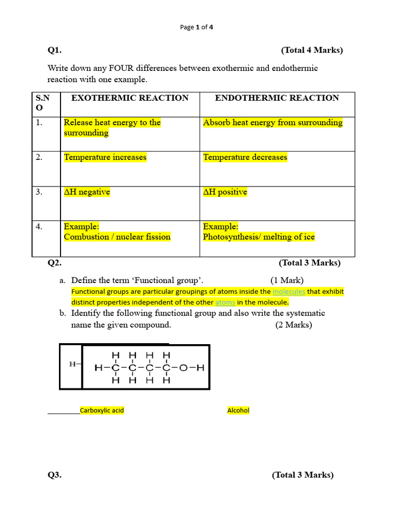 Characteristics of Endothermic Reactions | PDF | Chemical Reactions ...