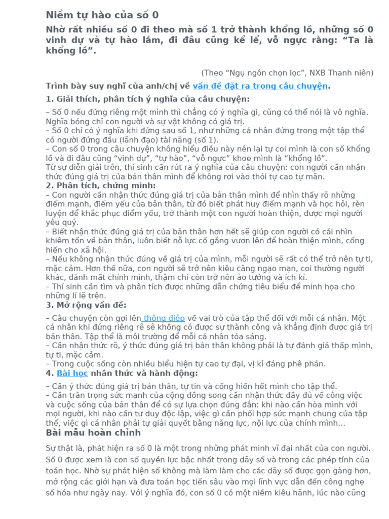 BÀI VĂN MẪU HSG | PDF