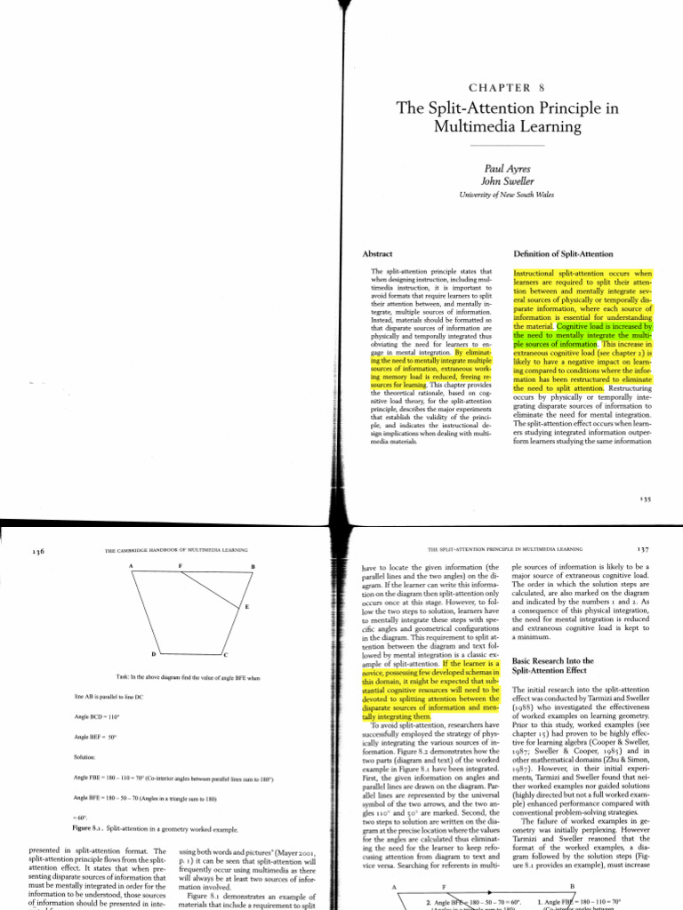 Ayres, P., & Sweller, J. (2005). The Split-Attention Principle in Multimedia Learning. In R ...