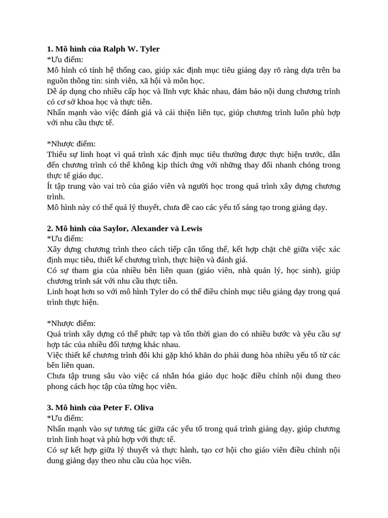 ƯU ĐIỂM & NHƯỢC ĐIỂM | PDF