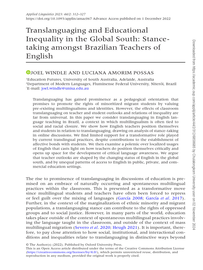 Translanguaging for Educational Inequality | PDF | English Language | Multilingualism
