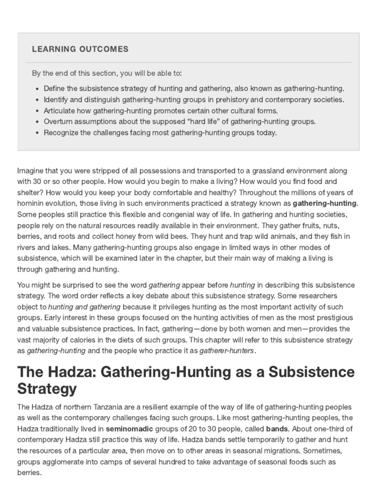 Understanding Gathering-Hunting Societies | PDF
