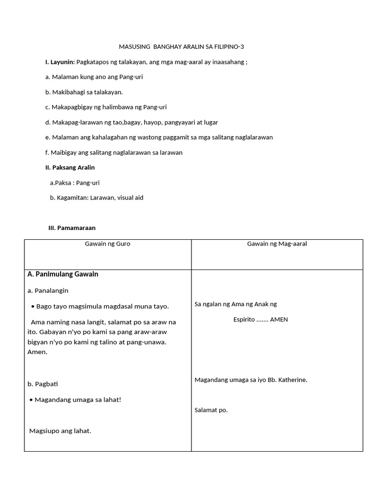 MASUSING-BANGHAY-ARALIN | PDF