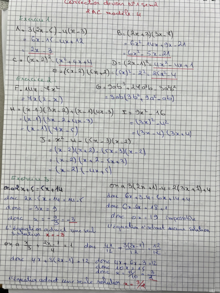 Correction_devoir_1 _sem_2_MATHS_2AC_modèle_4 | PDF