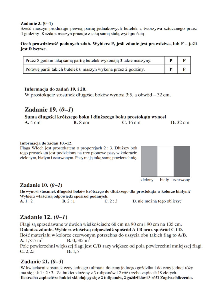 PODZIAL PROPORCJONALNY - Wybrane Zadania Egzaminacyjne | PDF