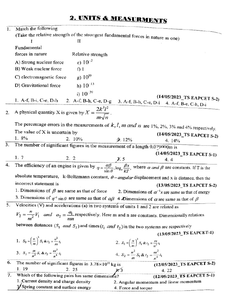 Units and Dimensions | PDF