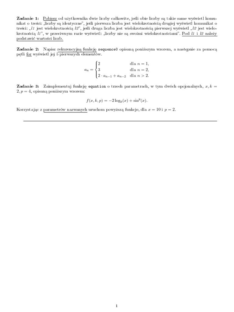 Język Python - W1 - A | PDF