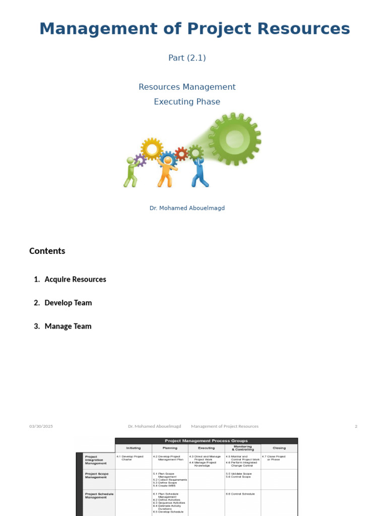 Project Resource Management Guide | PDF | Project Management | Team ...