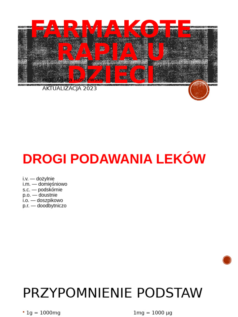 Leki Rat W Pediatrii 2022 1 | PDF