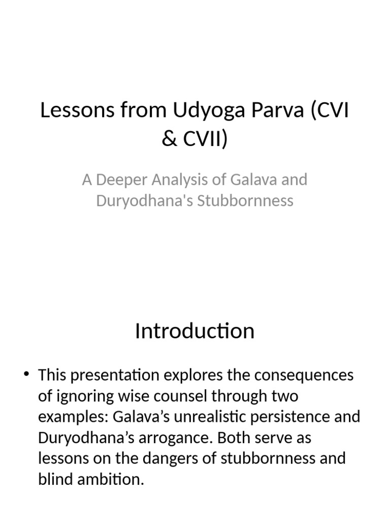 Udyoga Parva Galava Duryodhana Enhanced Presentation | PDF | Vaishnava ...