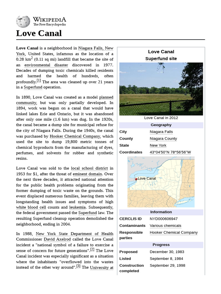 love canal wiki march | PDF