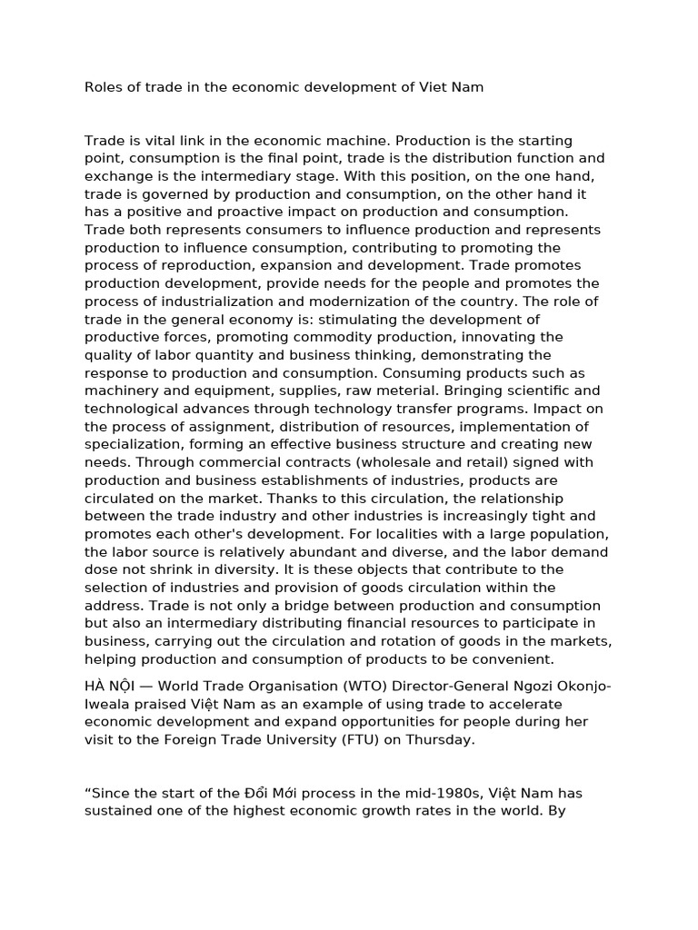 Impact of Trade on Vietnam's Economy | PDF | World Trade Organization ...