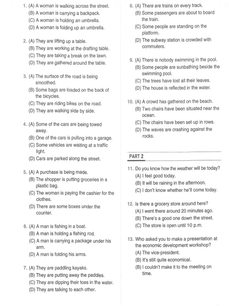 Test 4 Listening TOEIC 500 Transcripts | PDF