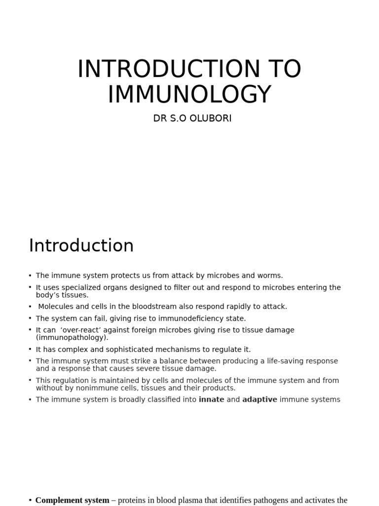 Introduction to Immunology Basics | PDF | Immune System | Innate Immune ...