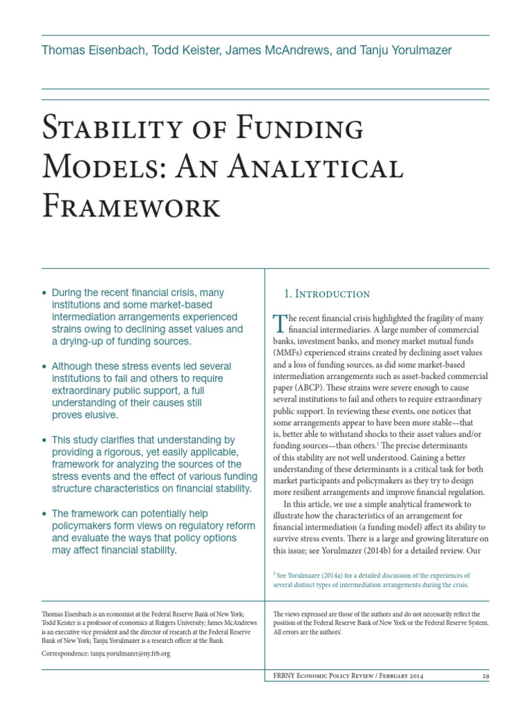 Funding Stability Model | PDF | Market Liquidity | Banks