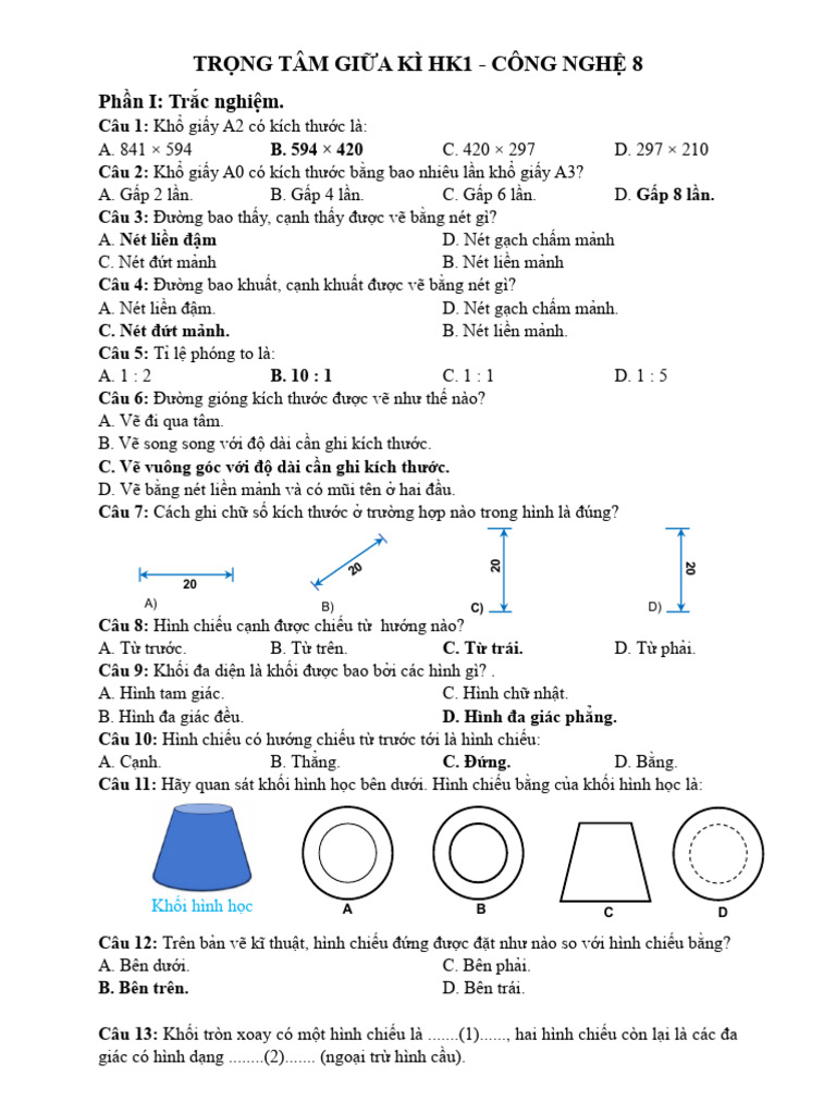 Trọng Tâm GIỮA KỲ - HK1 (24-25) CN8 | PDF