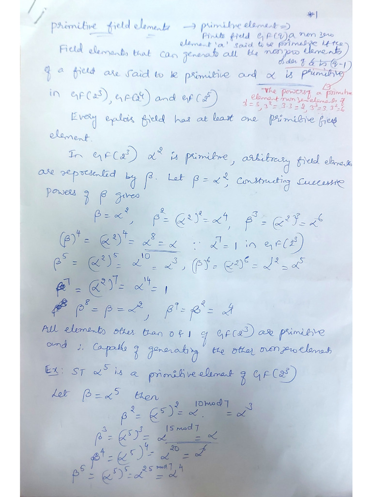 Primitive Field Elements _ECC | PDF