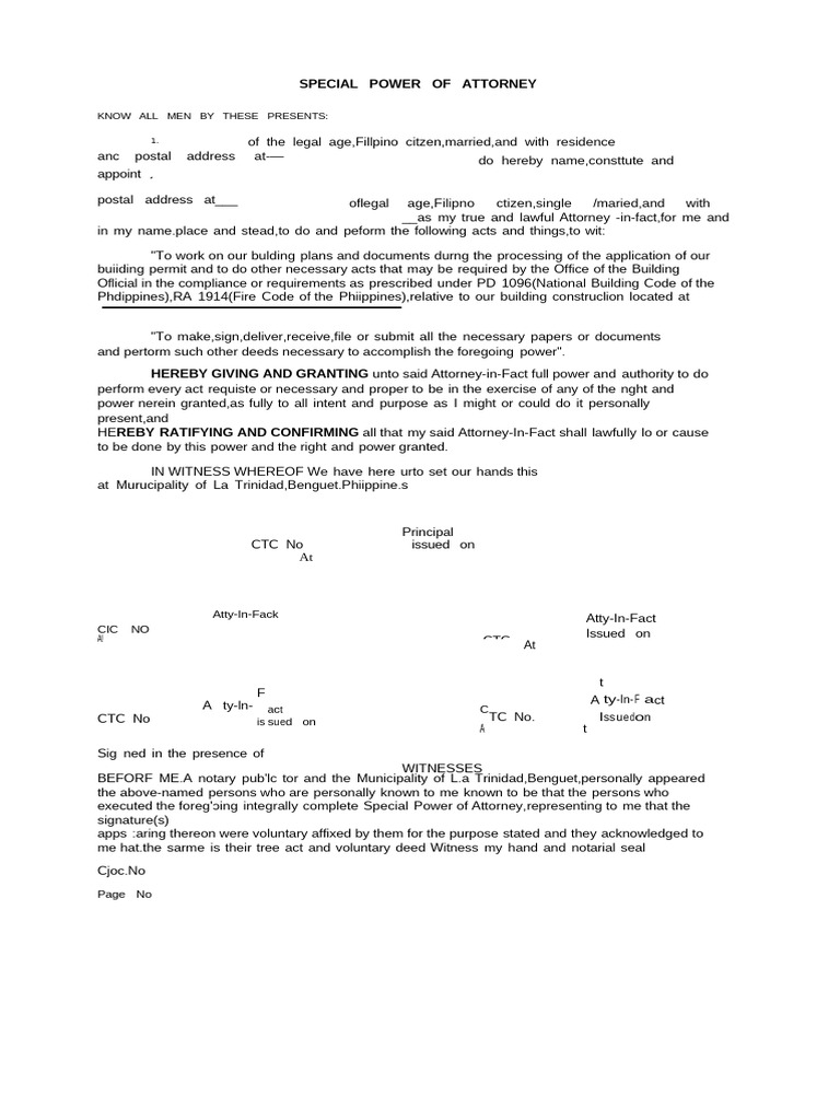 SPOA | PDF | Power Of Attorney | Civil Law (Common Law)