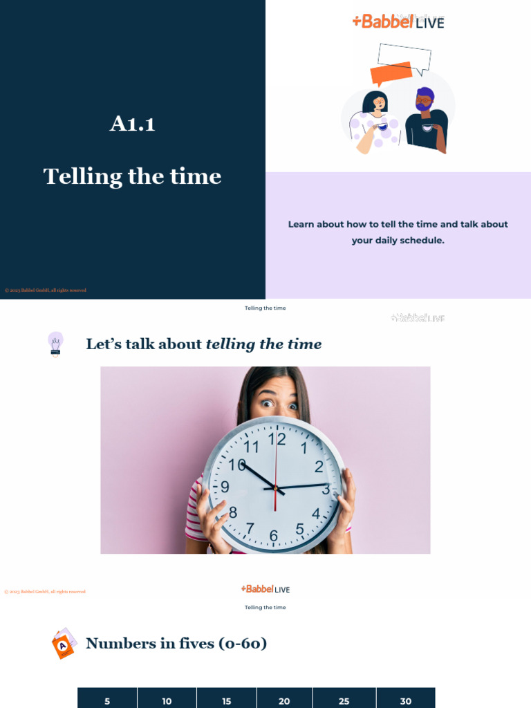 ENG - A1!1!21 Telling The Time | PDF
