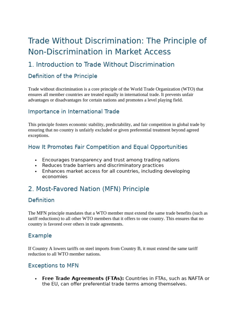 Group 4 Sir Michael Report | PDF | Market Access | World Trade Organization