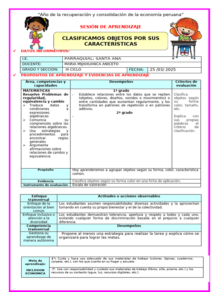 "Clasificación de Objetos en Matemáticas" | PDF | Aprendizaje
