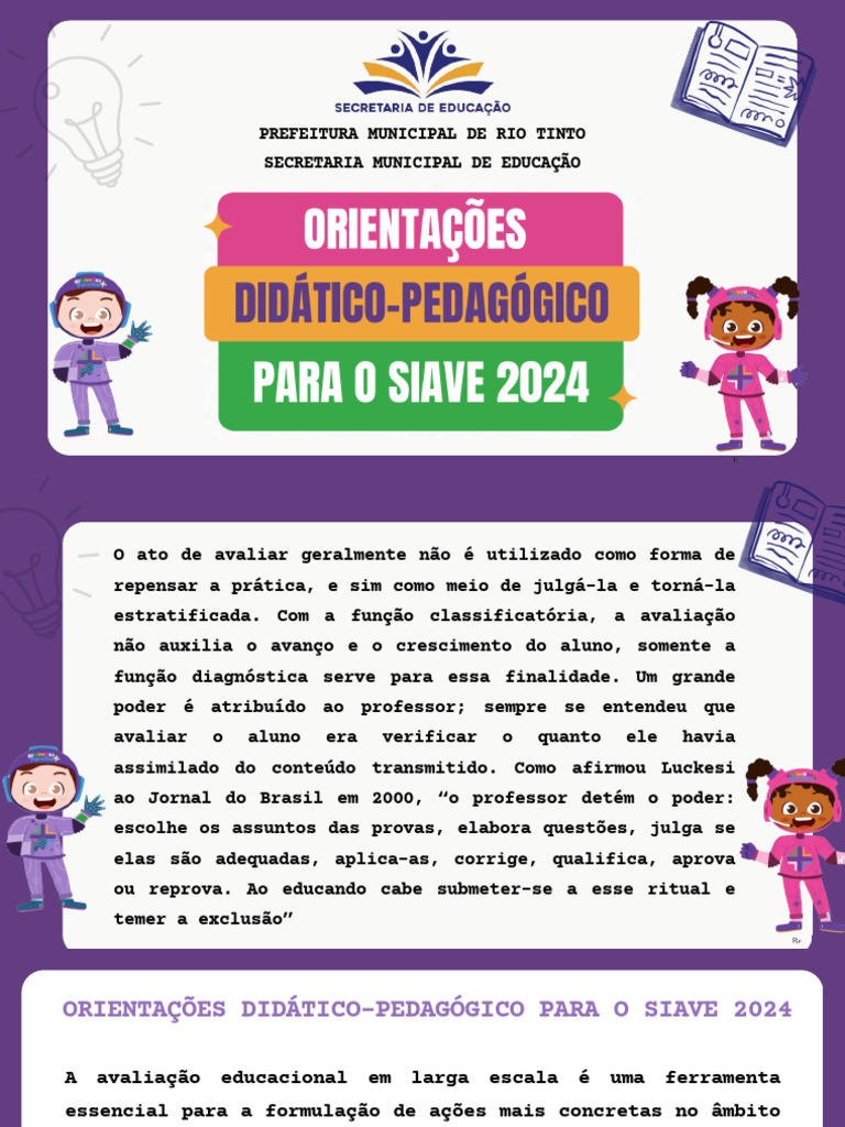 Encontro Formativo Siave 2024 | PDF | Pedagogia | Aprendizado