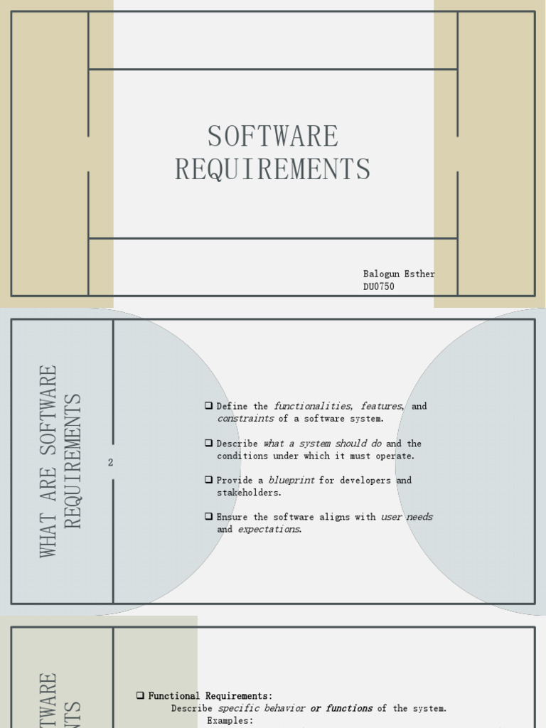 Definition of Software Requirement, Product and Process Requirement | PDF | User (Computing ...